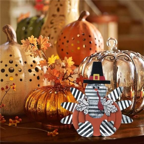 Accents | 2 Pack Turkey Block Set Thanksgiving Decor Dark Red Dark ...